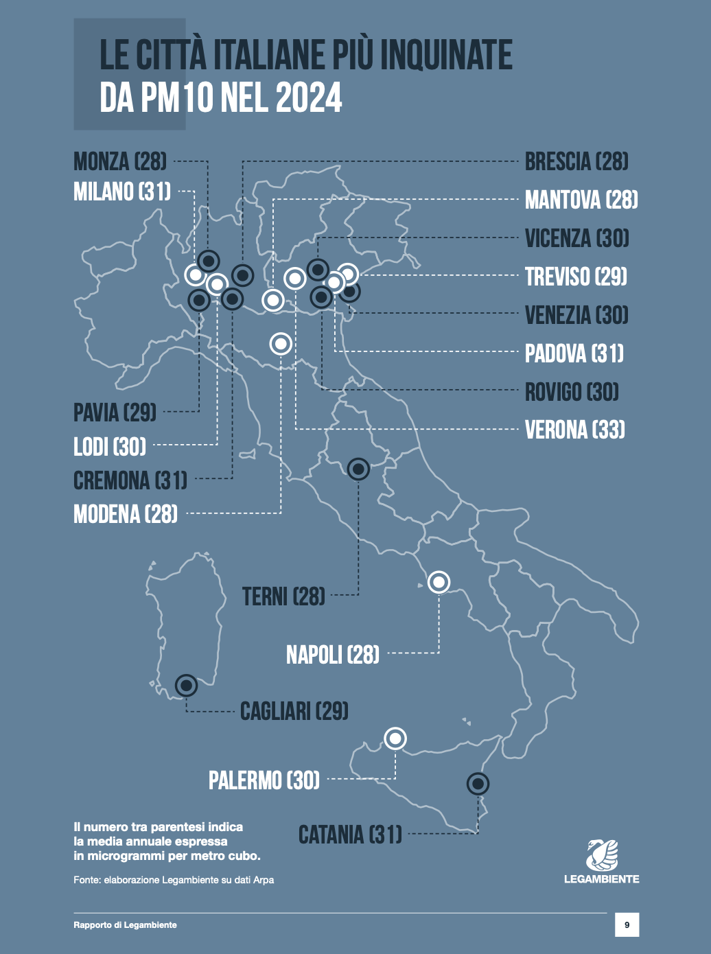 Le città più inquinate d'Italia, la nuova classifica di Legambiente